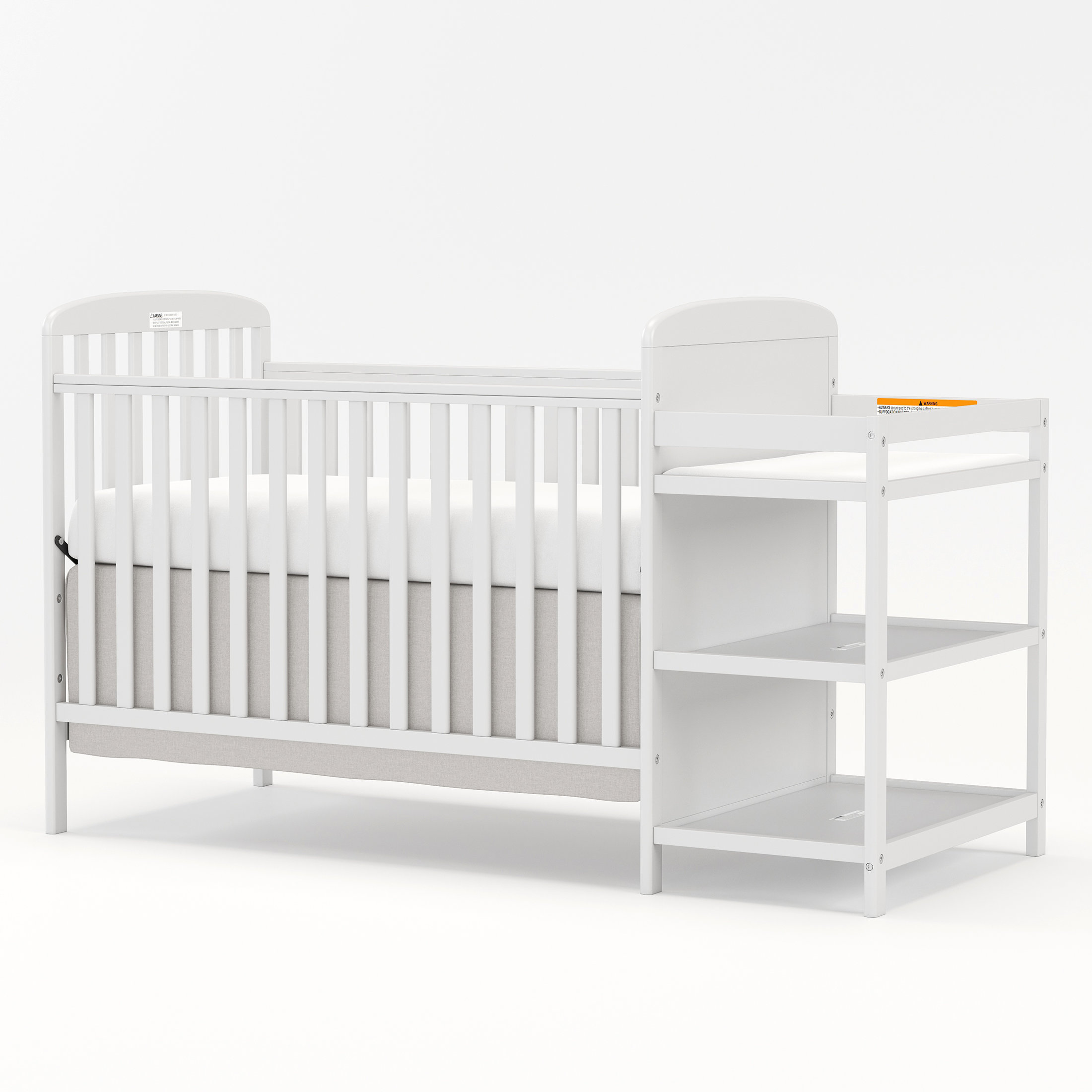 Latitude Run® 3-In-1 Convertible Baby Crib With Changing Table Combo ...