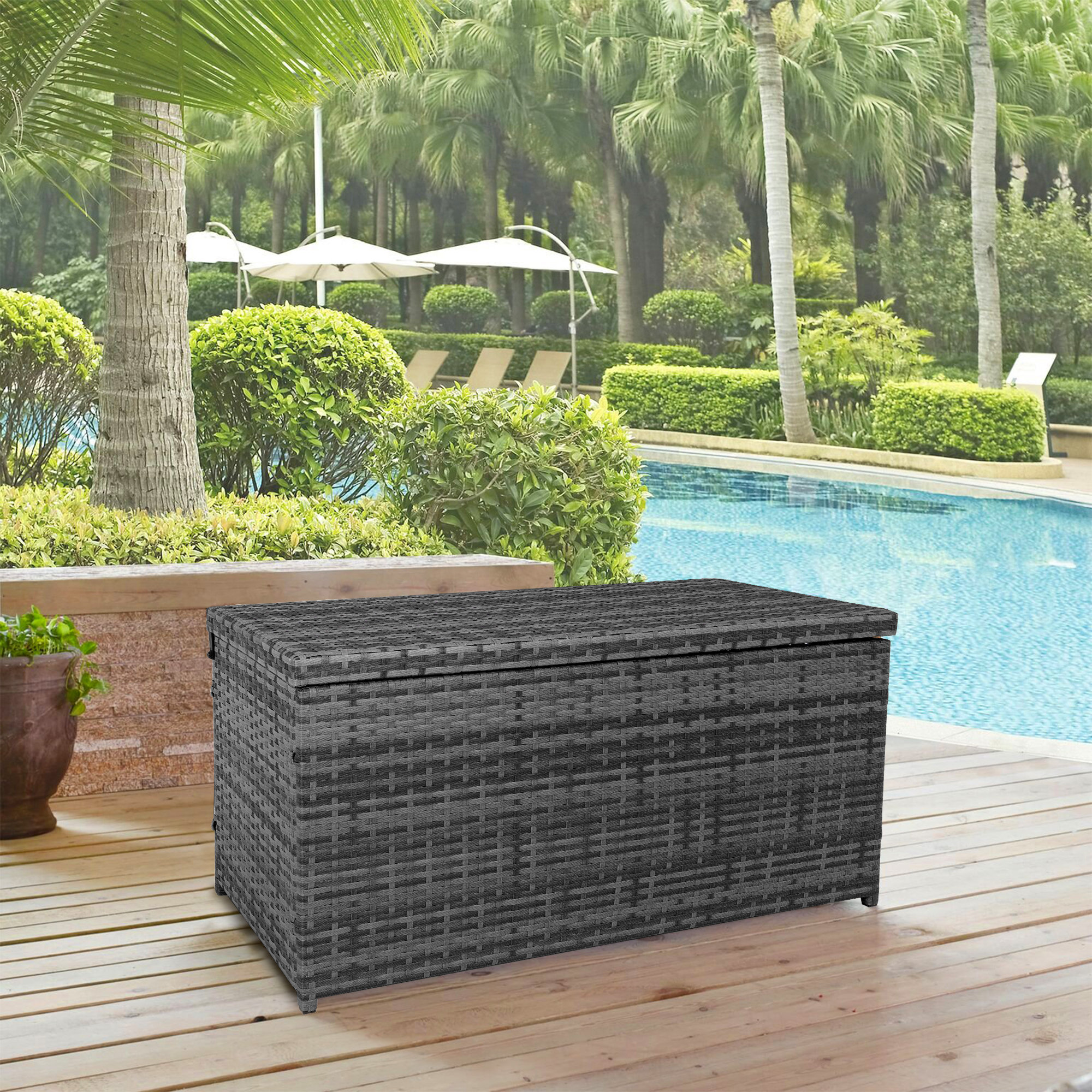 Harbourside 60 Gallon Wicker Deck Box & Reviews | Wayfair