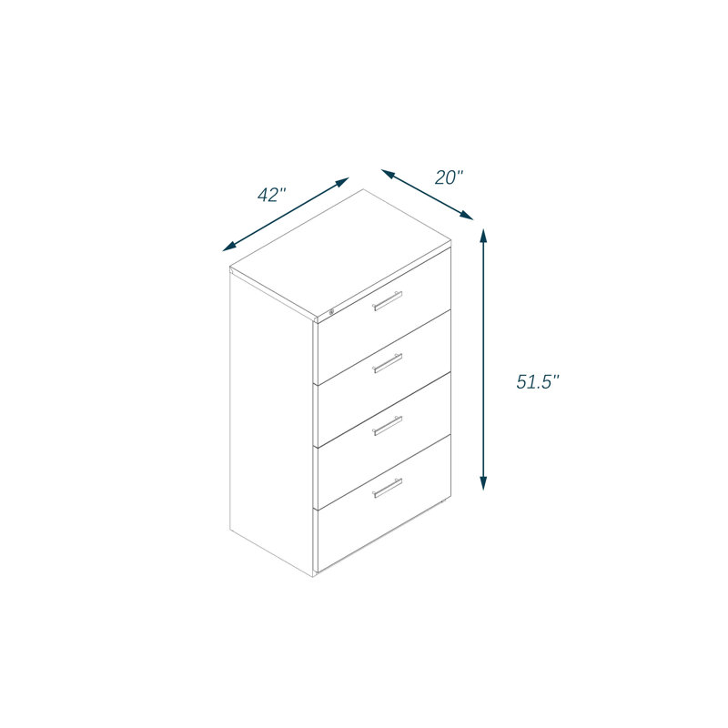 Friant My-Hite Metal Vertical Filing Cabinet with 4 Drawers, Interlock ...