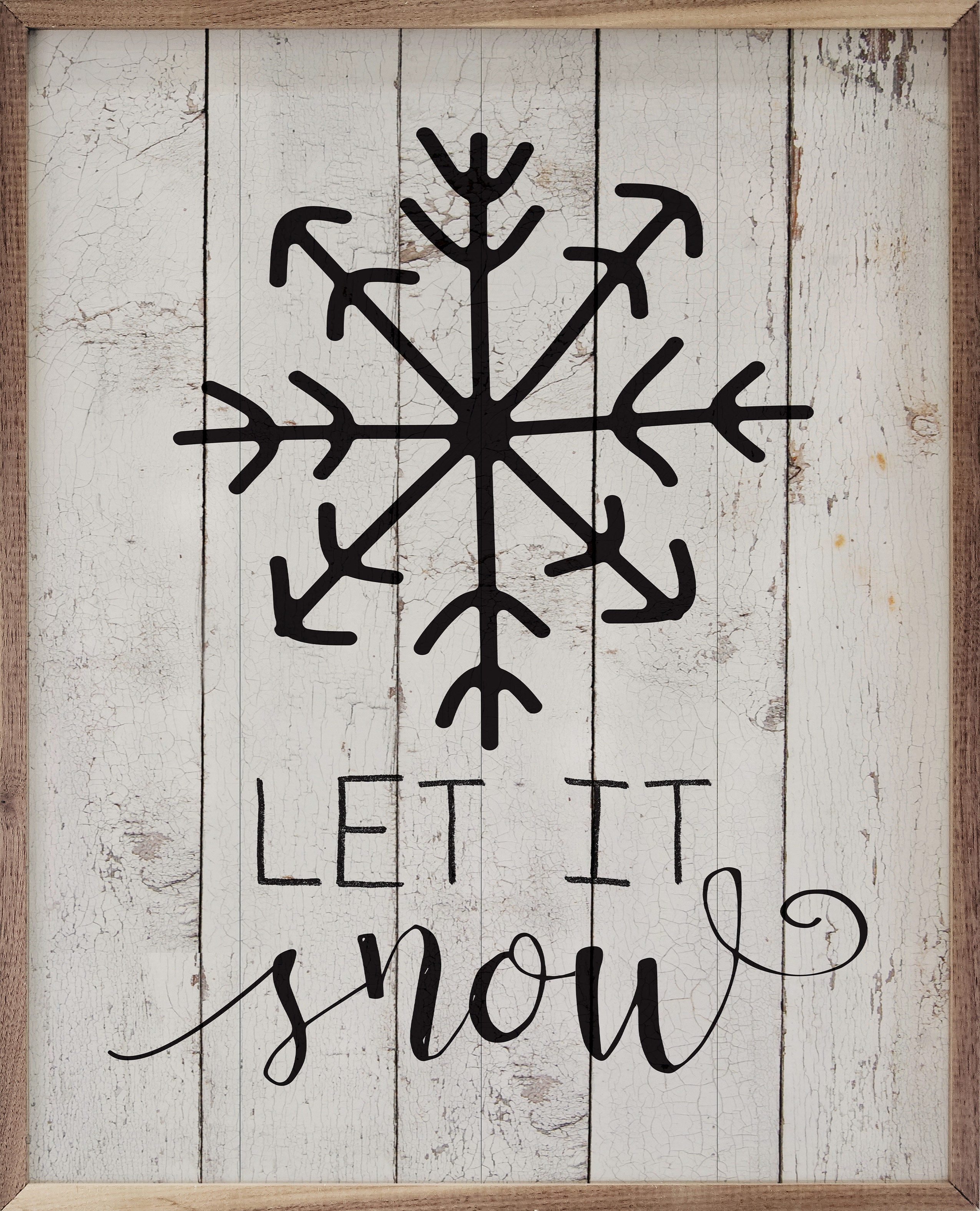 The Holiday Aisle® Let It Snow Snowflake Whitewash | Wayfair