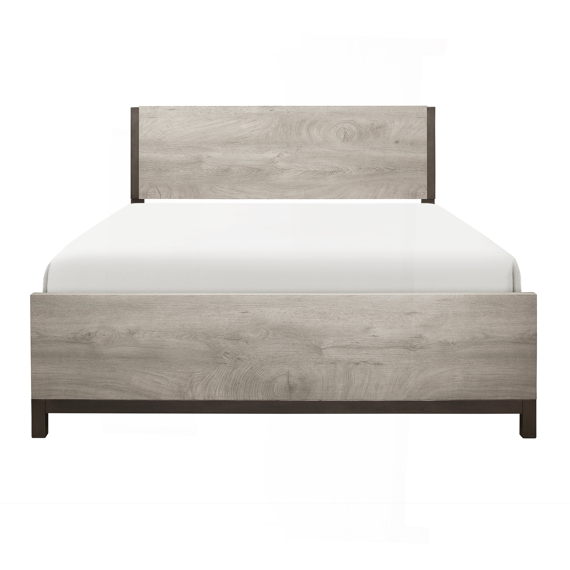 Alxfarton Light Gray Finish 1Pc Full Size Bed Premium Melamine Wooden ...