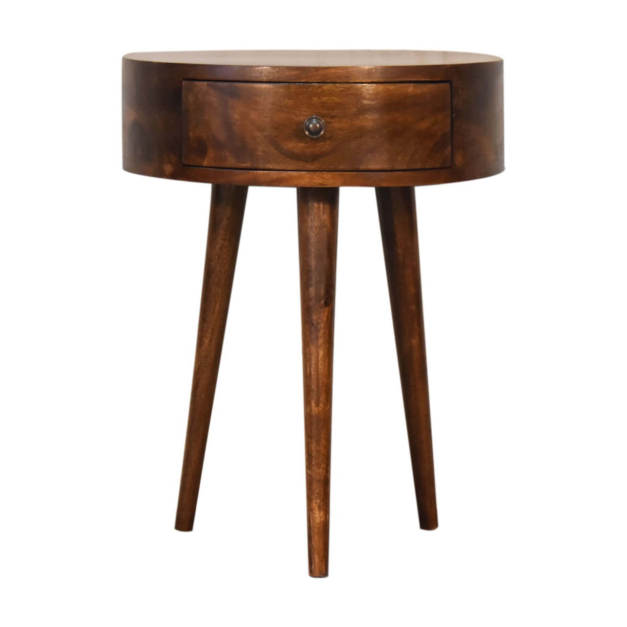 Mercer41 Solid Wood Chestnut Semi Circle Nightstand | Wayfair