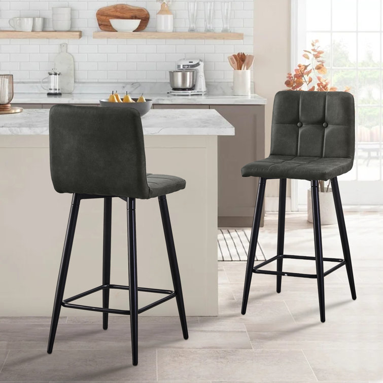 Corrigan Studio Anglers Upholstered 64.5cm Counter Stool with Metal ...