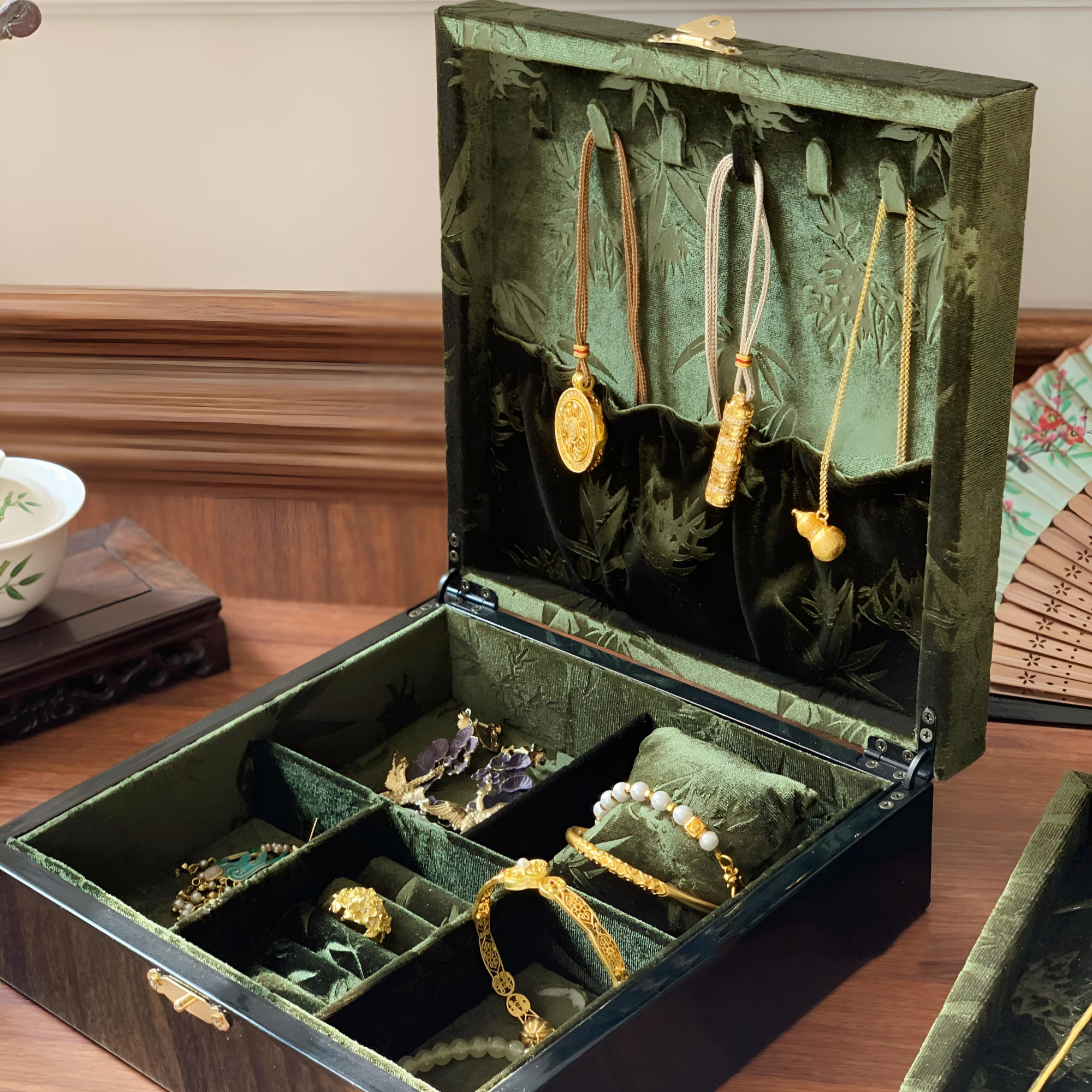 Bay Isle Home™ Jiangnan Moyun · New Chinese Style Wooden Jewellery Box ...