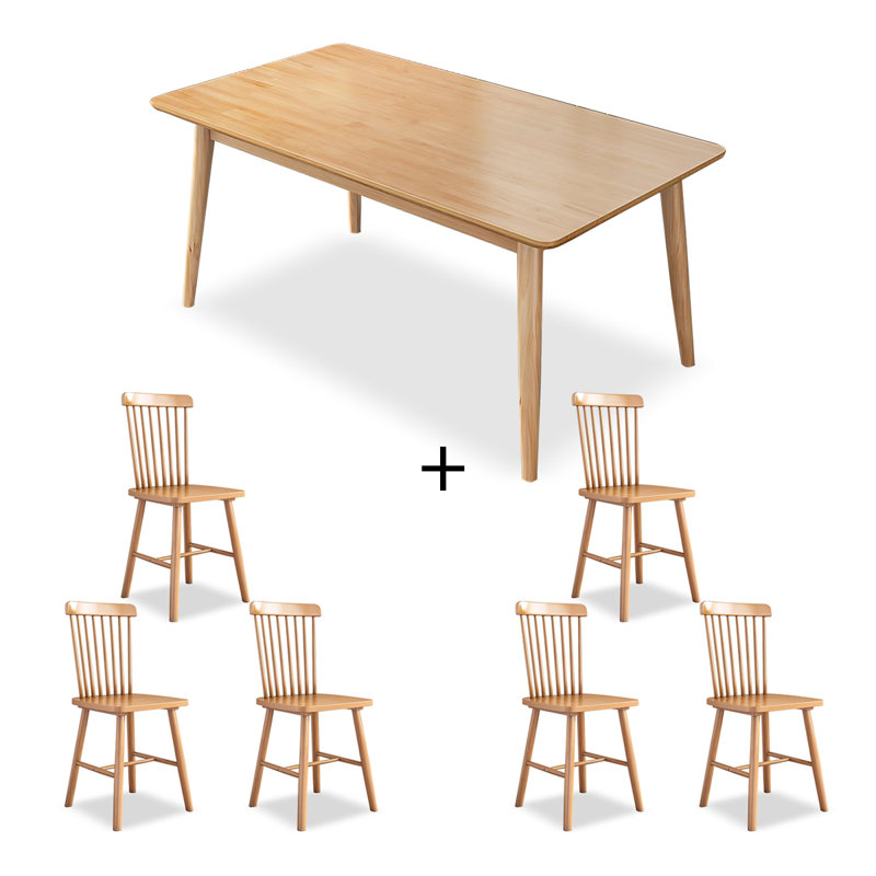 Corrigan Studio® 4 - Person Burlywood Rectangular Solid Wood Dining ...