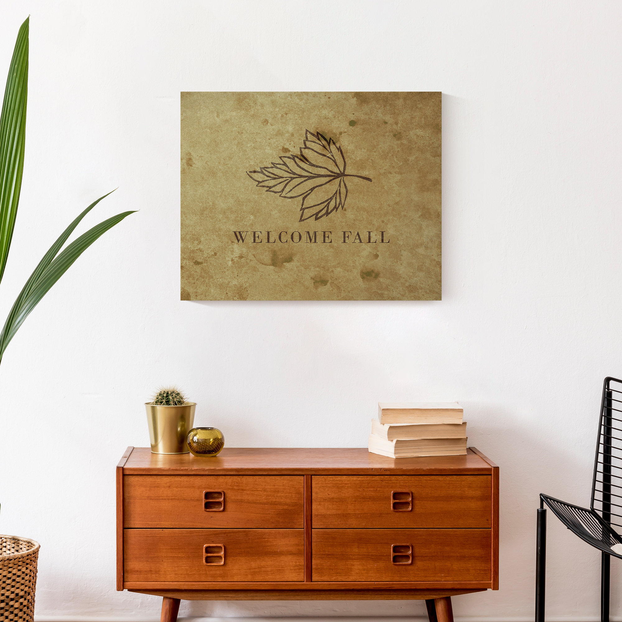 Red Barrel Studio® Welcome Fall Leaf - Wrapped Canvas Painting | Wayfair