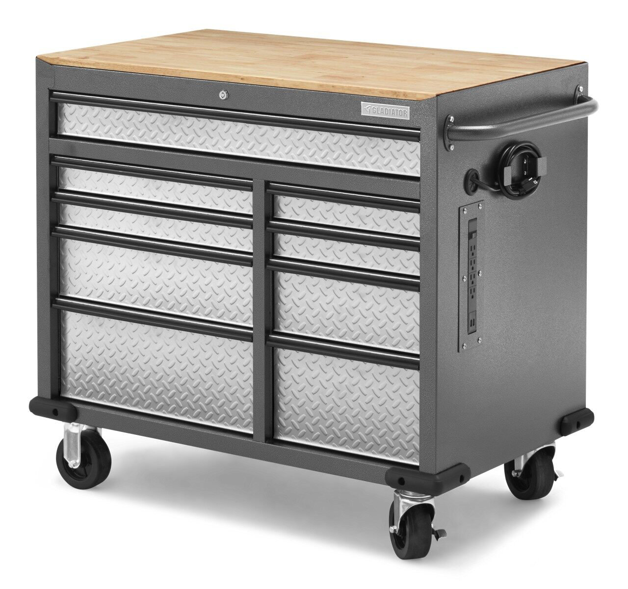 Gladiator® Premier 41 Inch 9-Drawer Mobile Tool Workbench With Solid ...