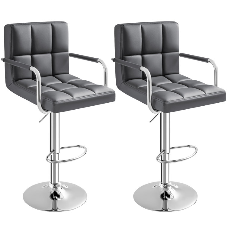 Wade Logan® Brychan Swivel Upholstered Adjustable Height Counter Stool ...