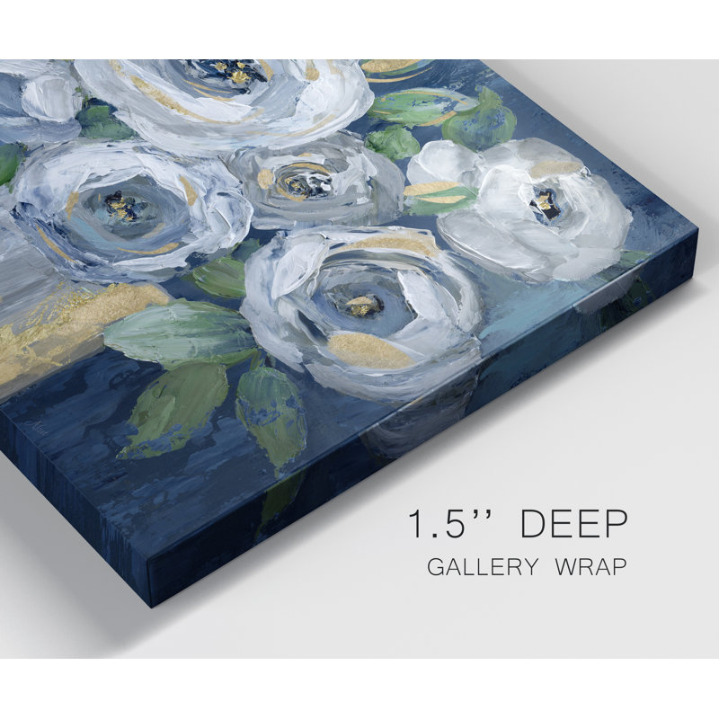 Winston Porter Indigo Touch of Gold by J Paul - Wrapped Canvas Print ...