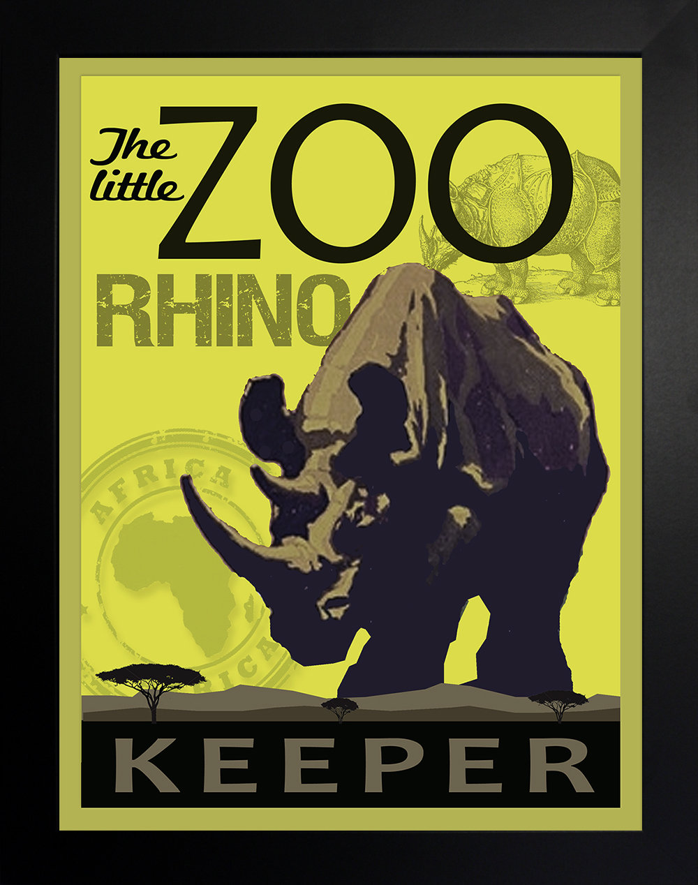 Zoomie Kids Cryal Little Zoo Keeper Rhinoceros Framed Art - Wayfair Canada