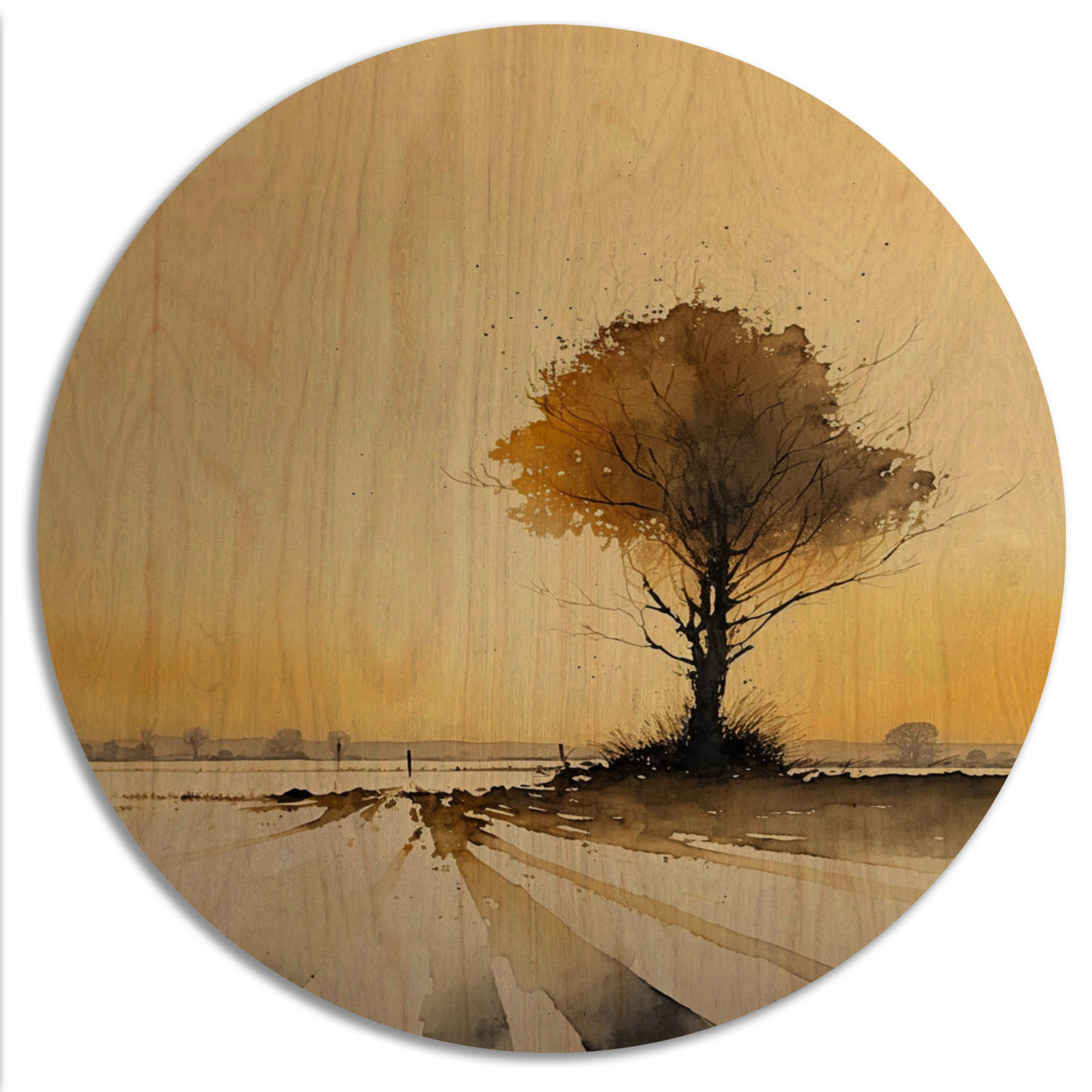 Red Barrel Studio® Golden Hour Tree In The Countryside V - Landscape ...