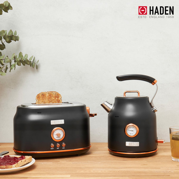 Haden 1.7L Electric Kettle and 2 Slice Wide Slot Toaster Kitchen ...
