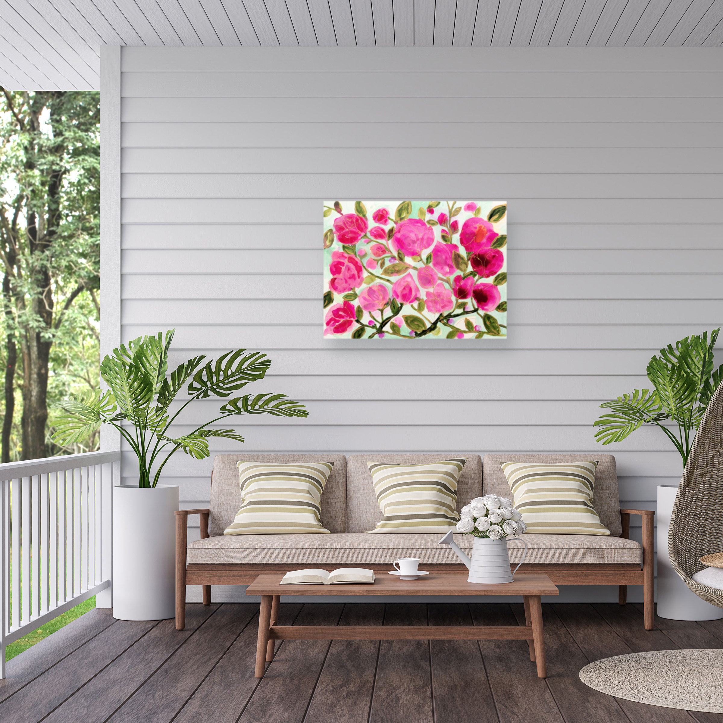 Ebern Designs Carrie Schmitt Floral Painting 1 Outdoor Canvas | Wayfair