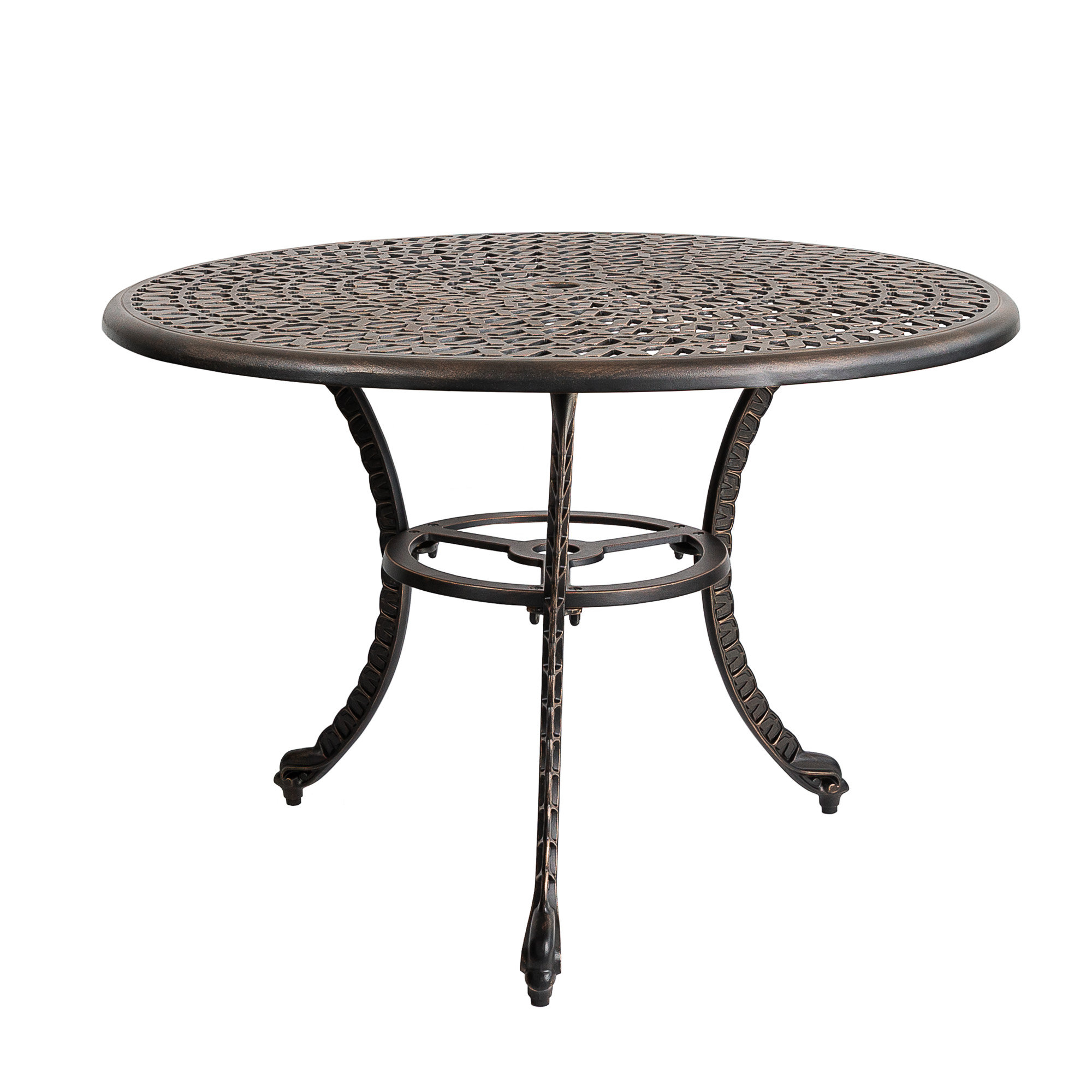 Astoria Grand Cast Aluminum Patio Furniture Outdoor Dining Table | Wayfair