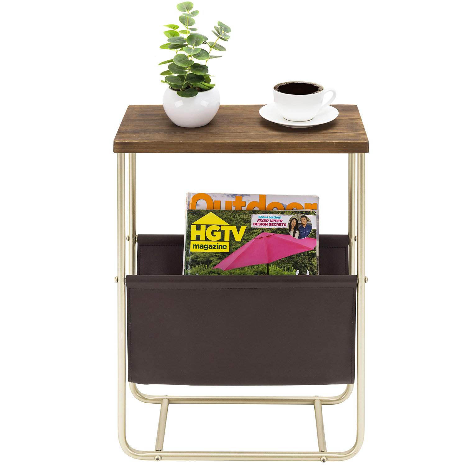 Mercer41 Sabbag Metal Side Table Magazine Rack | Wayfair