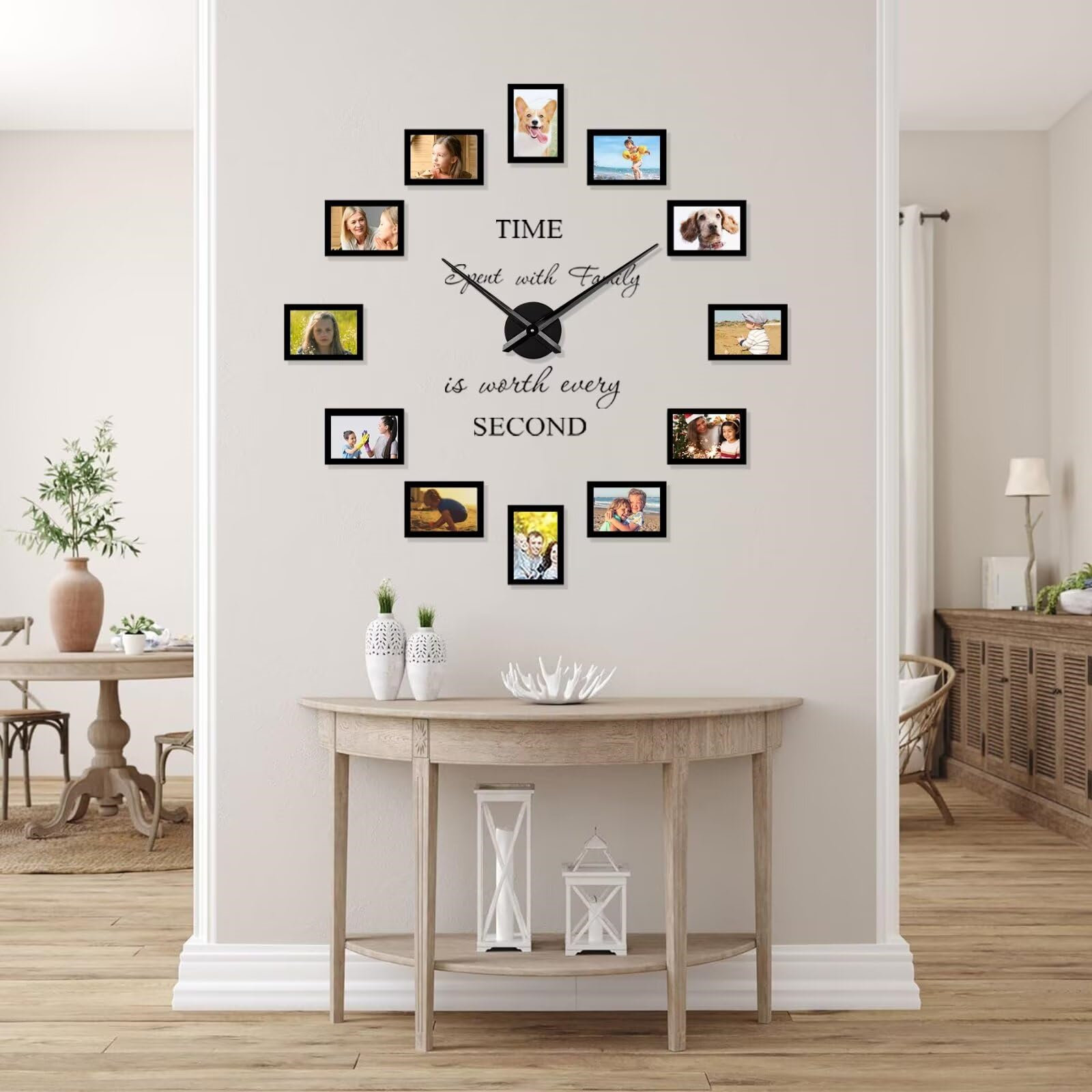 Lark Manor Large Clocks Family DIY-Acrylic Picture Frames Collage Wall ...