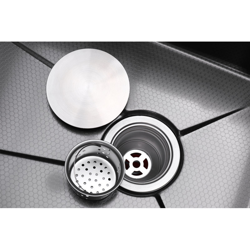 Lefton 20.08'' W 304 Stainless Steel Waterfall Kitchen Sink Set, KS2204 ...