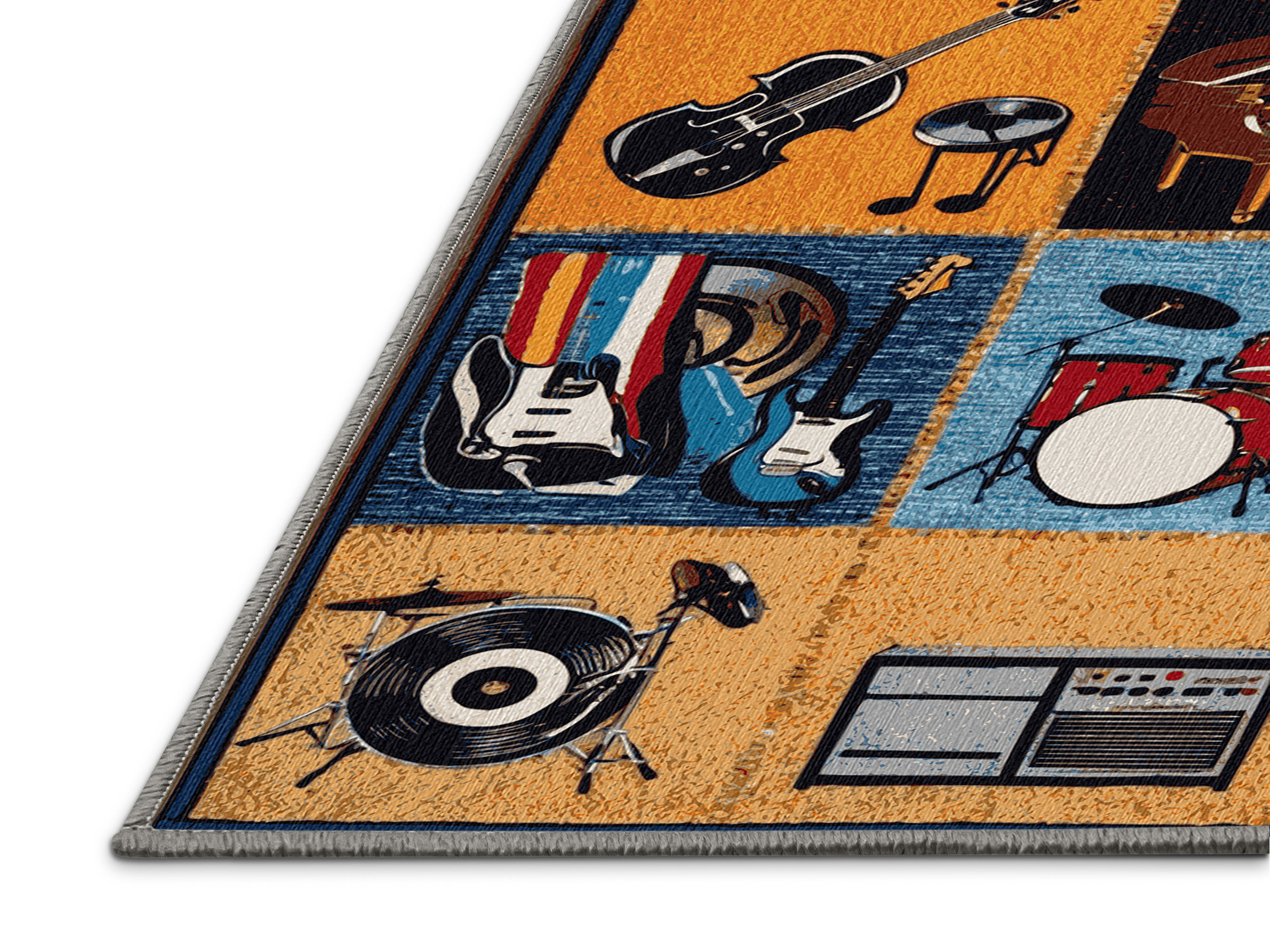 Dakota Fields Washable Music Genres Collage Music Area Rug | Wayfair