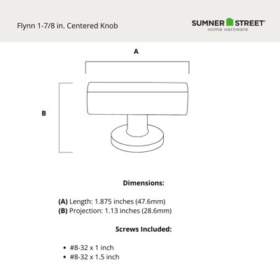 Sumner Street Home Hardware Flynn 1 7/8" Length Bar T-Knob | Wayfair