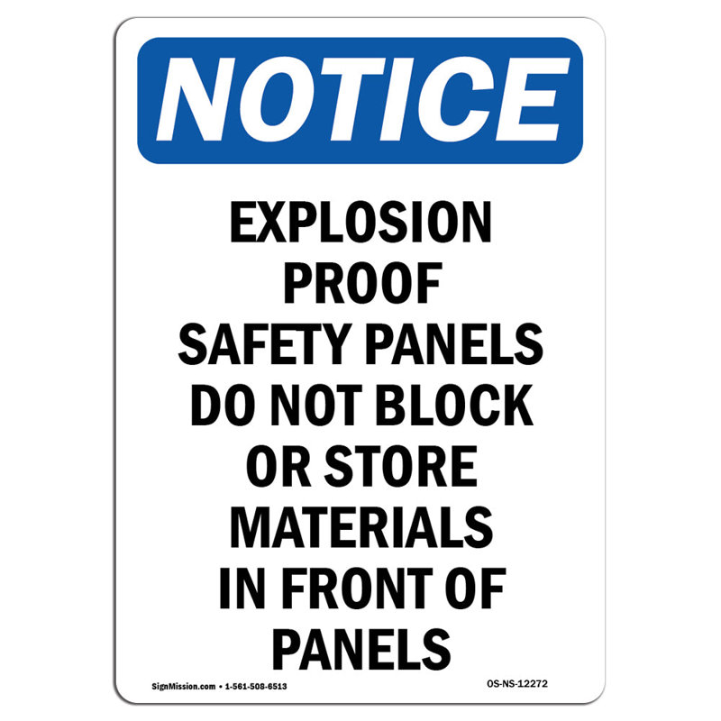 SignMission OSHA Notice - Explosion Proof Safety Panels Sign | Heavy ...