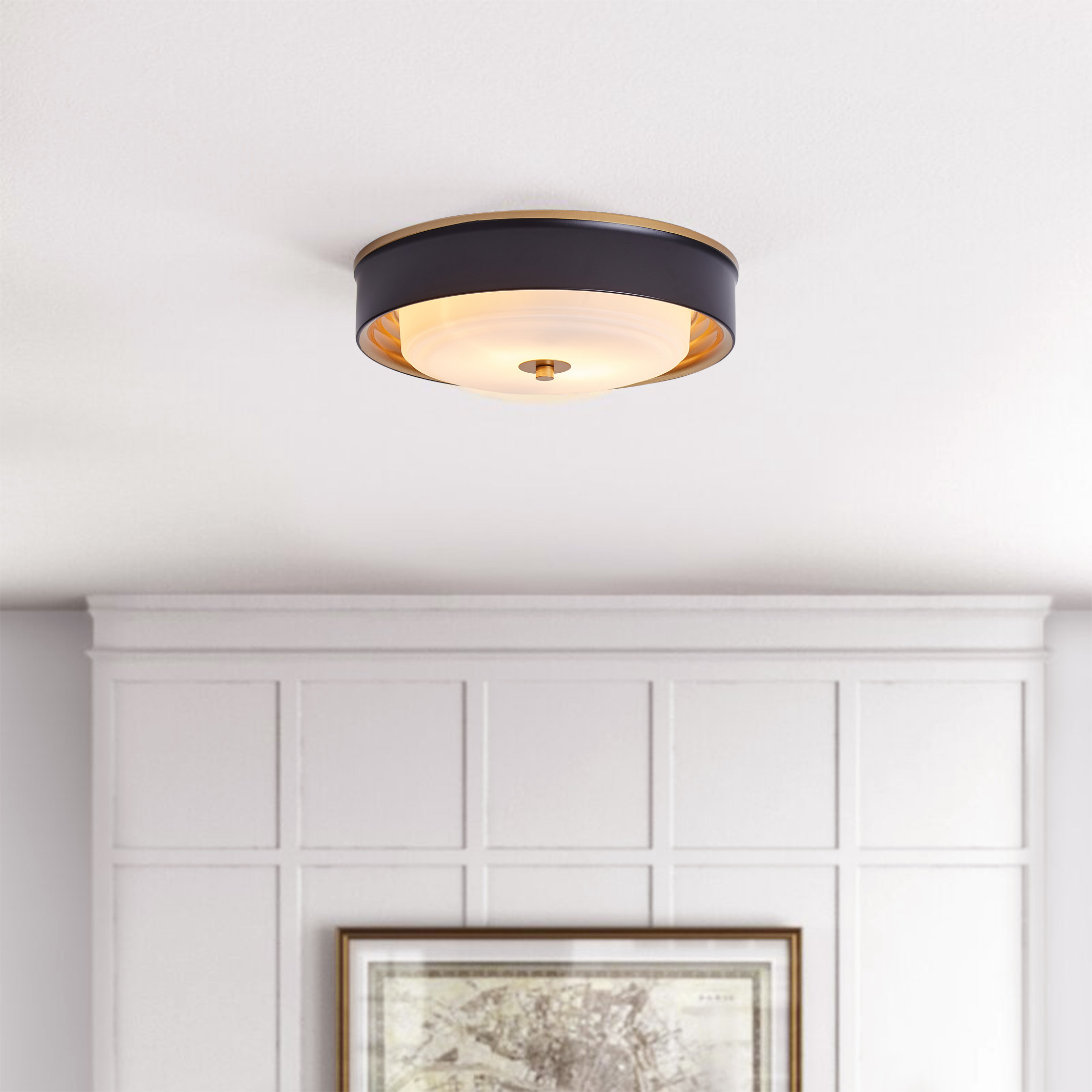 Willa Arlo™ Interiors Wilkey Modern Flush Mount Ceiling Light Black and ...