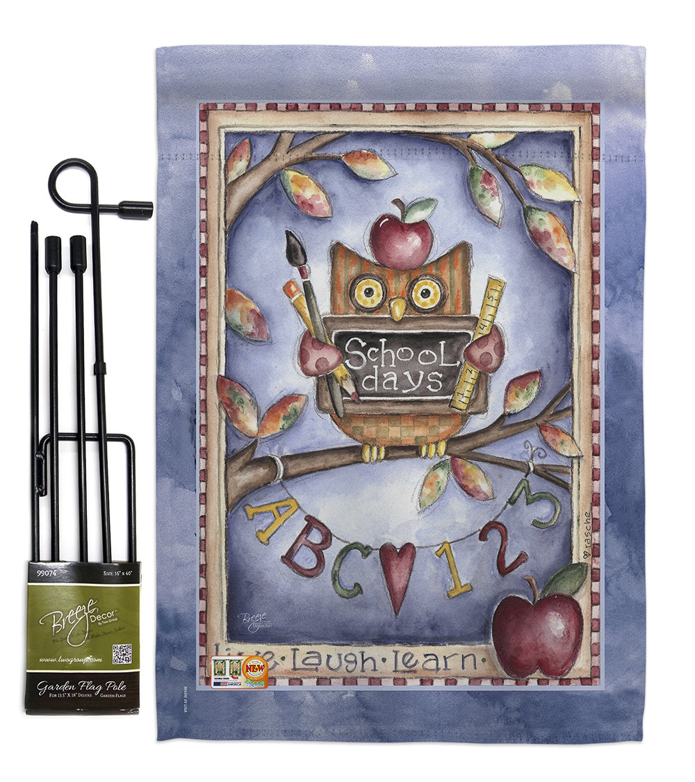 Latitude Run® Owl Live Laugh Learn 2-Sided Polyester 18.5 x 13 in. Flag ...