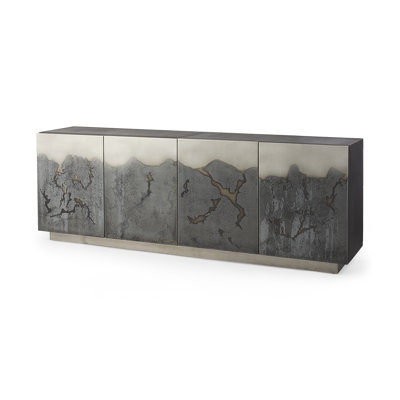 Mercana Roxdale 82.0l X 18.0w X 29.0h Acid Wash Metal Sideboard ...