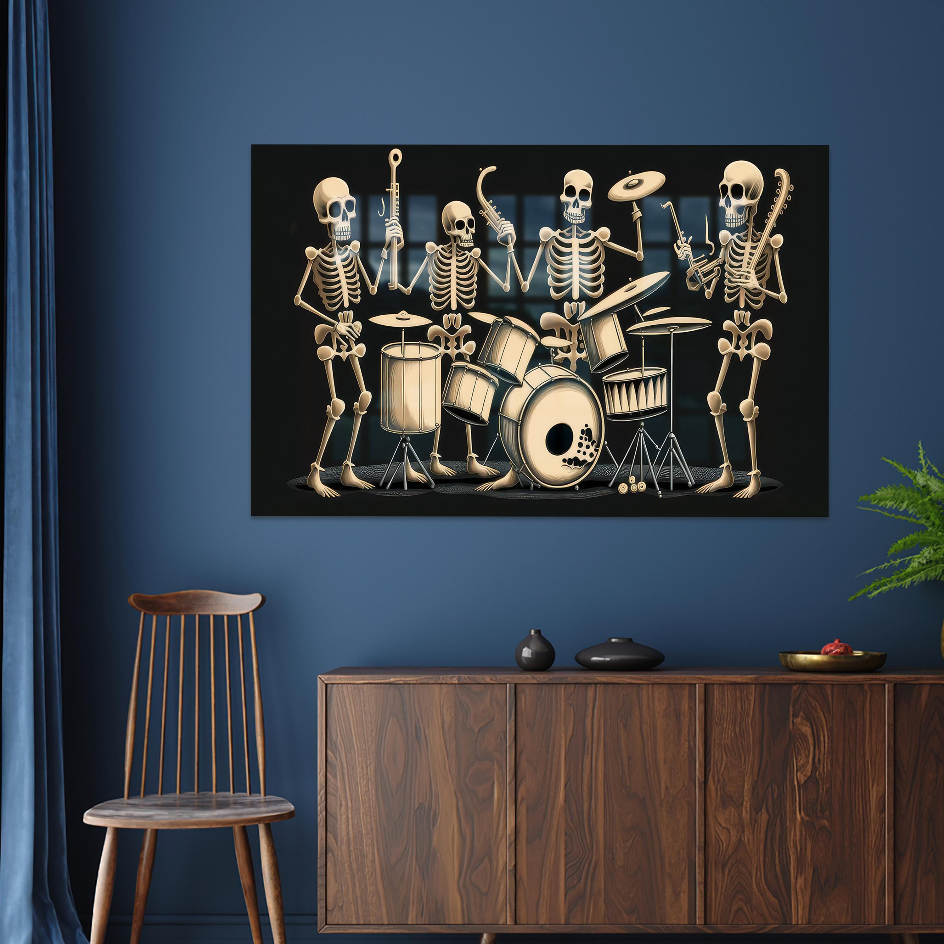 Trinx Decorative Skeleton Theme Music Glass Art Ideal Cave or As a ...