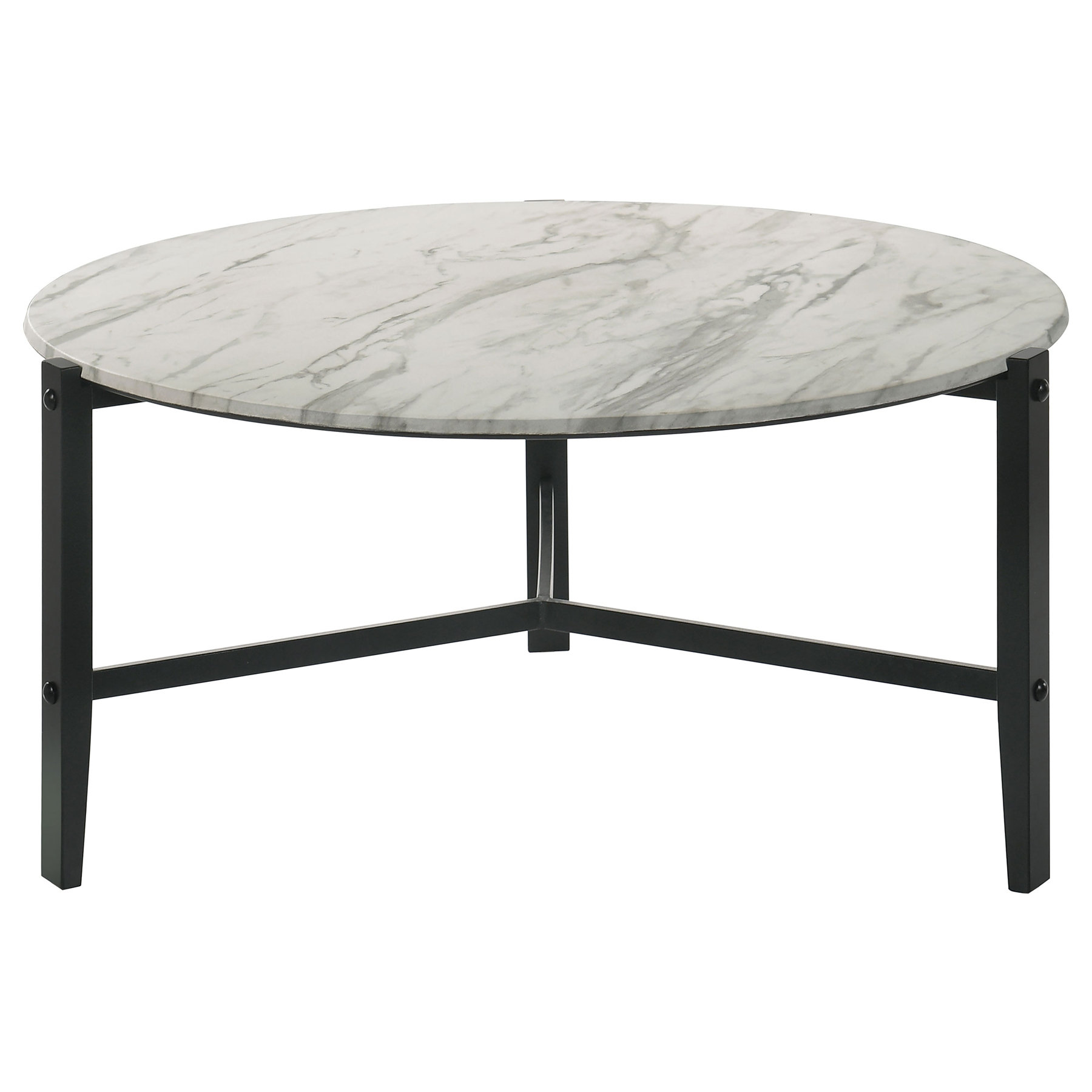 Latitude Run® Round Faux Marble Coffee Table | Wayfair