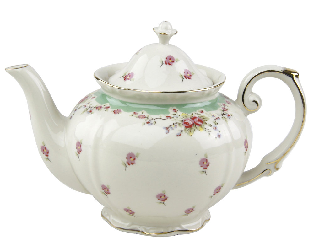 Grace's Tea Ware Vintage Green Rose 32 oz. Teapot & Reviews | Wayfair