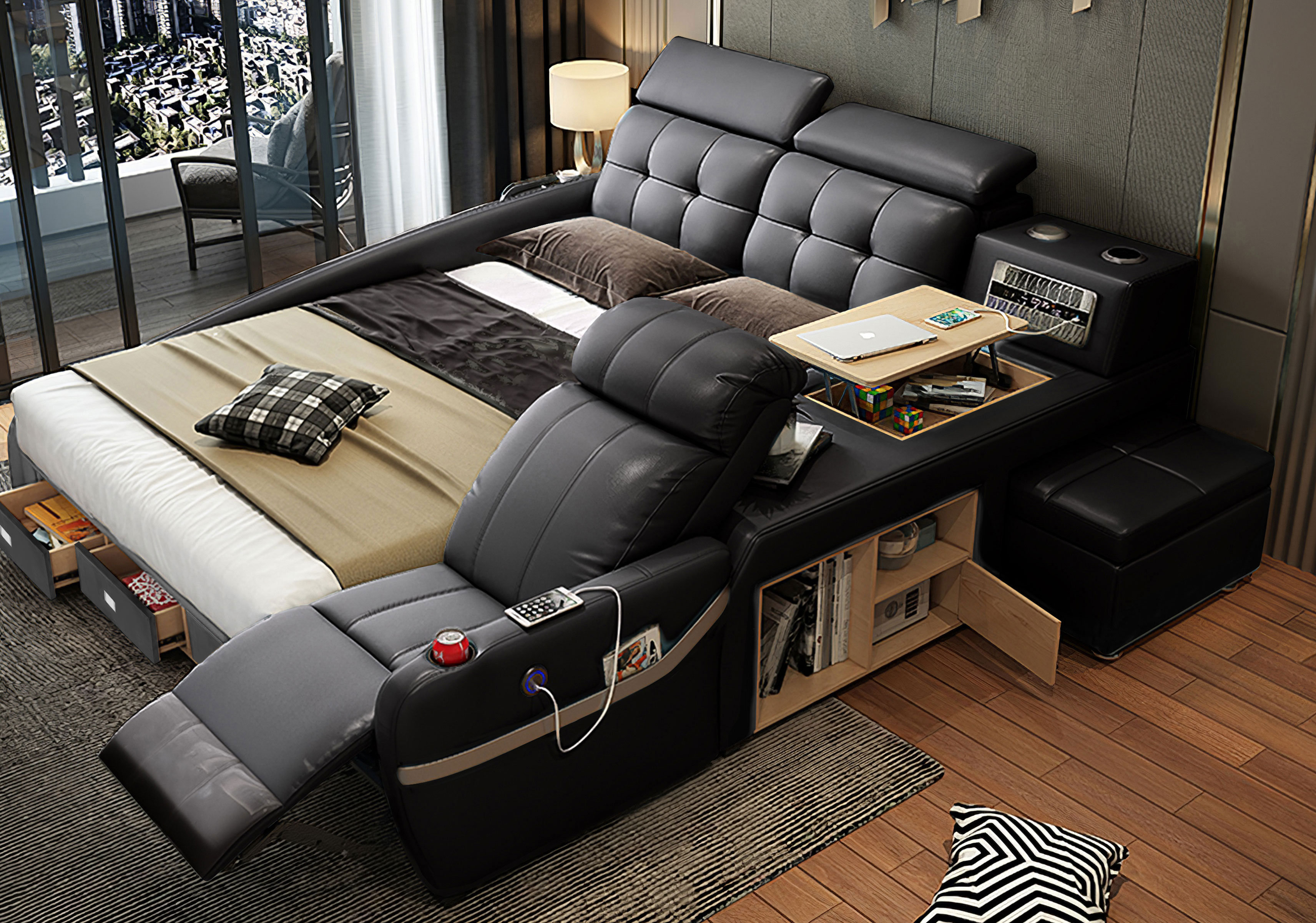 Wrought Studio™ Lubov Multifunctional Smart Bed | Futuristic Furniture ...