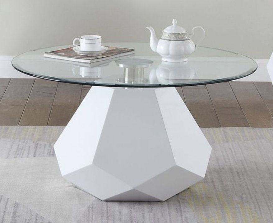Ivy Bronx White High Gloss Finish Coffee Table | Wayfair