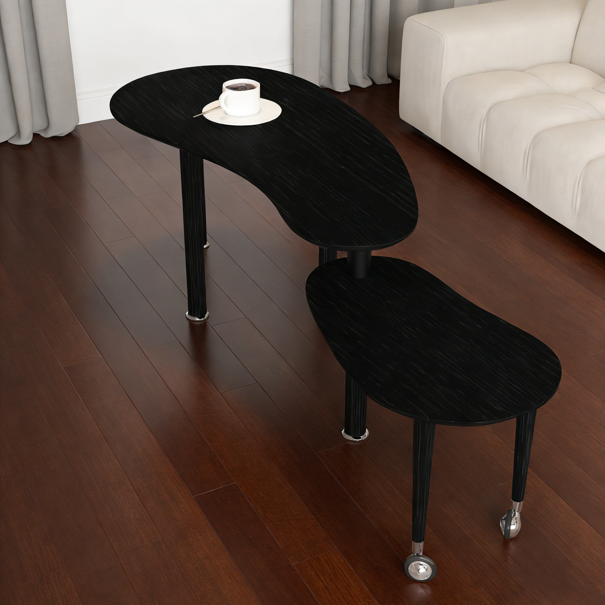 George Oliver 360 Degree Rotatable Coffee Table,Modern Nesting Cocktail ...