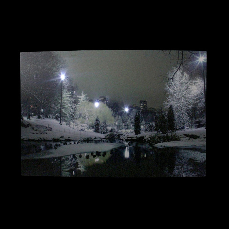 Northlight Seasonal 23.5" LED Lighted Nighttime City Park Winter Scene ...