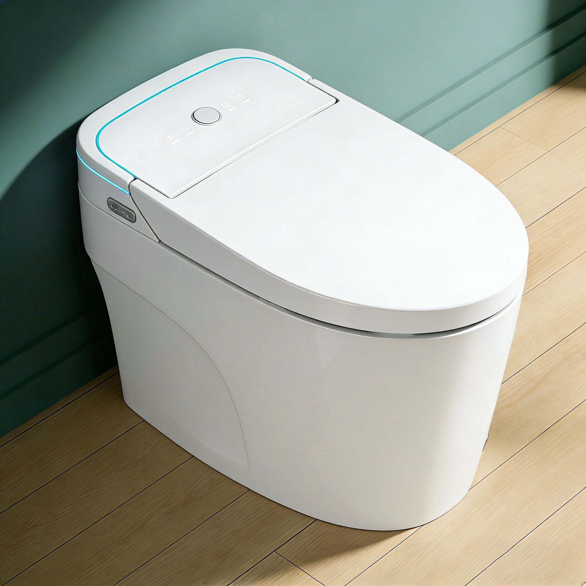 MUUEGM Smart One-piece Toilet With Auto Flush & Power Outage Backup ...
