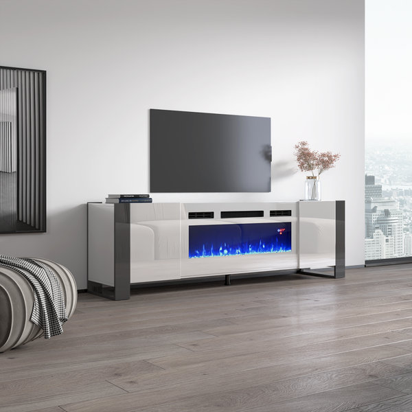 Orren Ellis Rickeisha TV Stand for TVs up to 85" with Electric ...