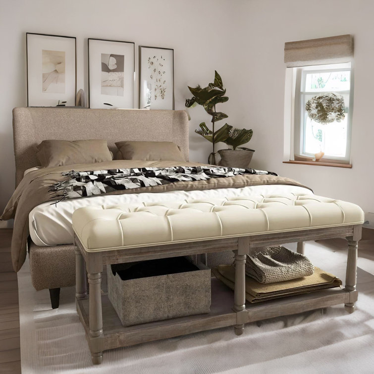 Borough Wharf Ermont Storage Bench With Padded Seat French Inspired ...