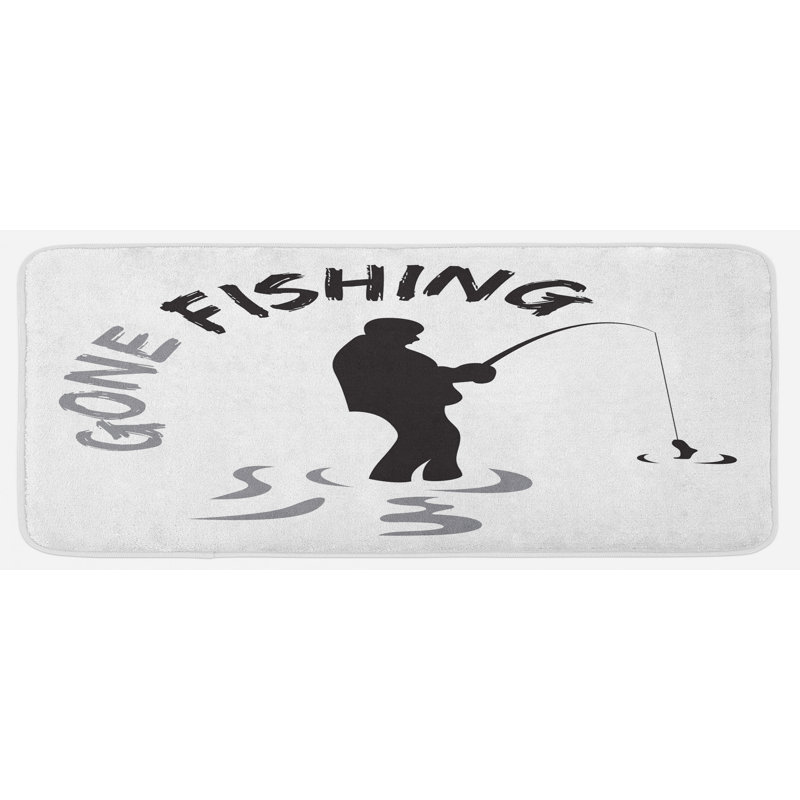 East Urban Home Gone Fishing Kitchen Mat | Wayfair