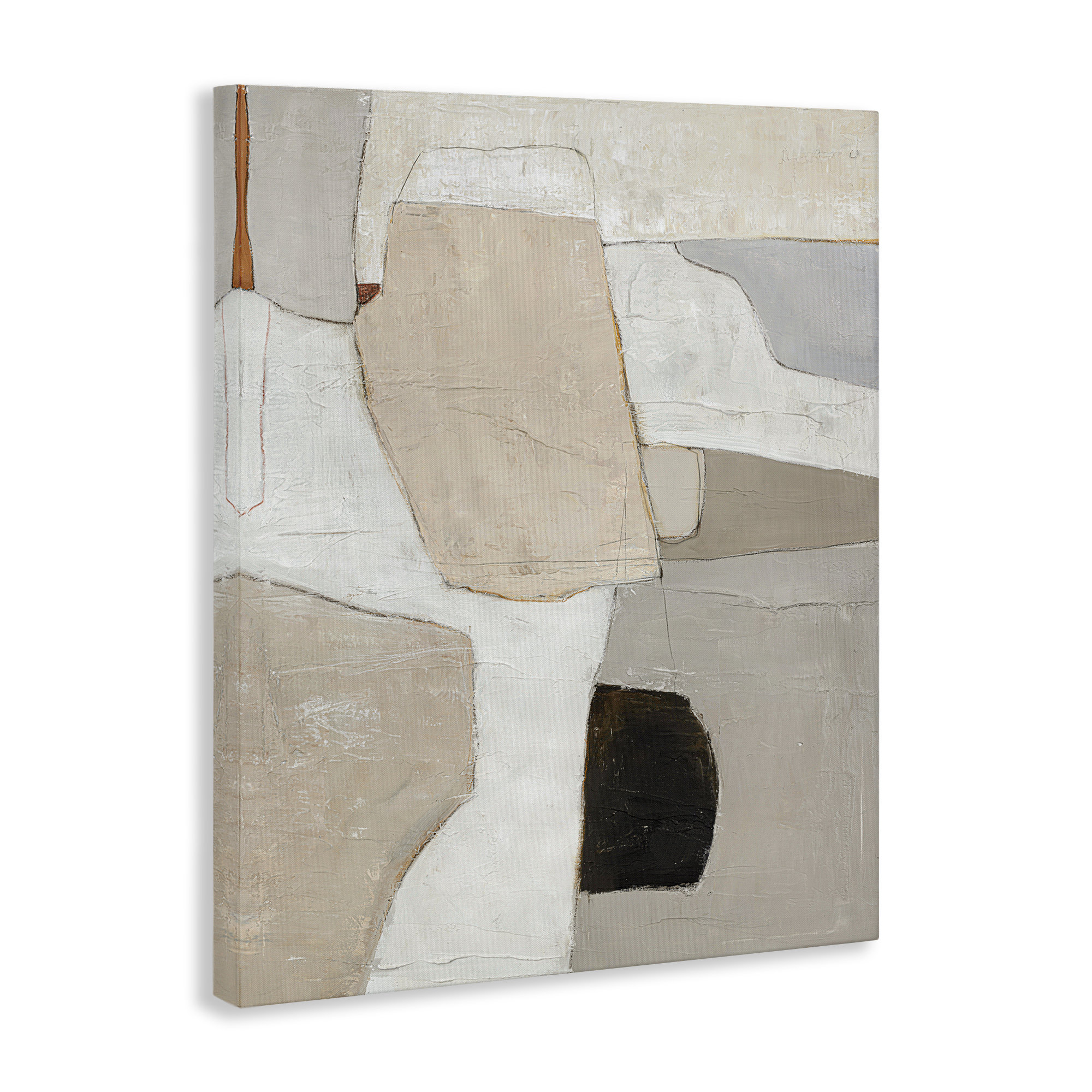 Wrought Studio™ Beige Shape Geometrics Canvas Wall Art by Design ...