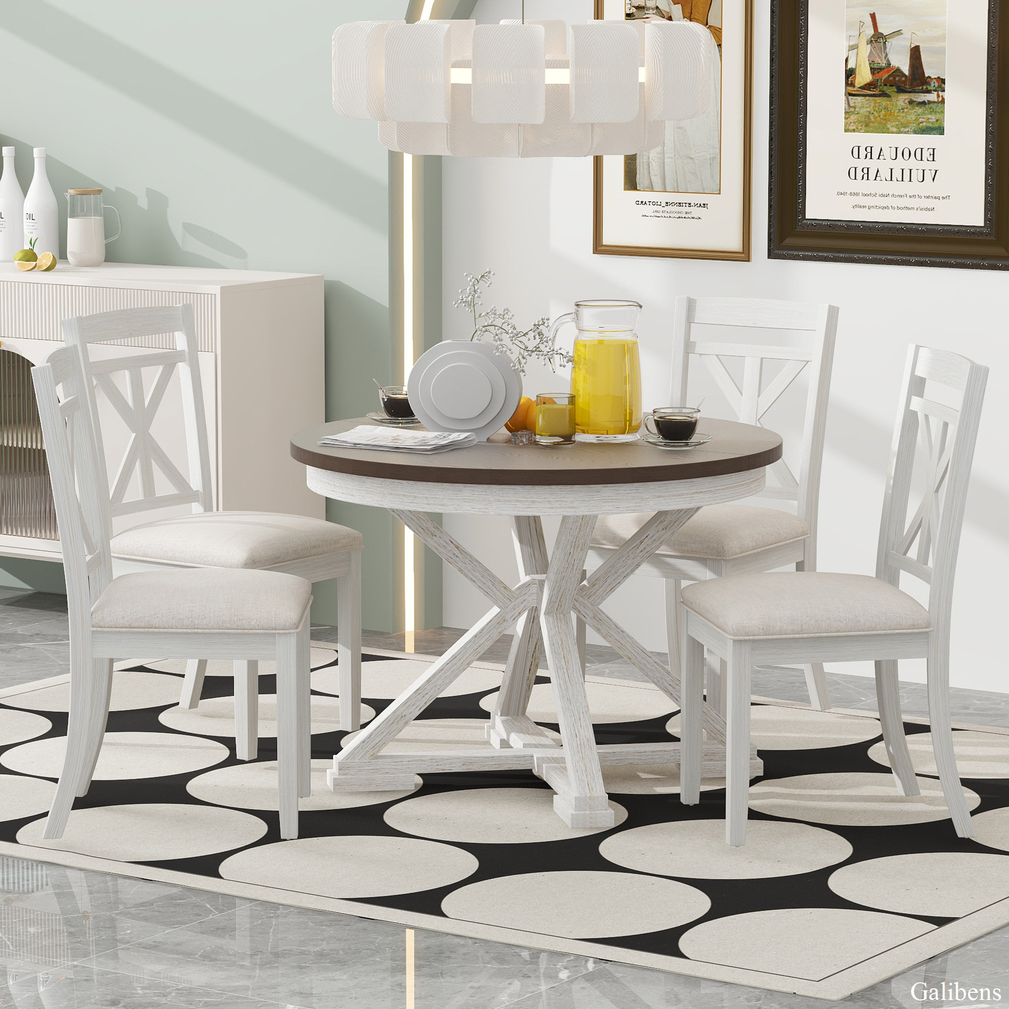 Ophelia & Co. 5-Piece Retro Functional Dining Table Set Extendable ...