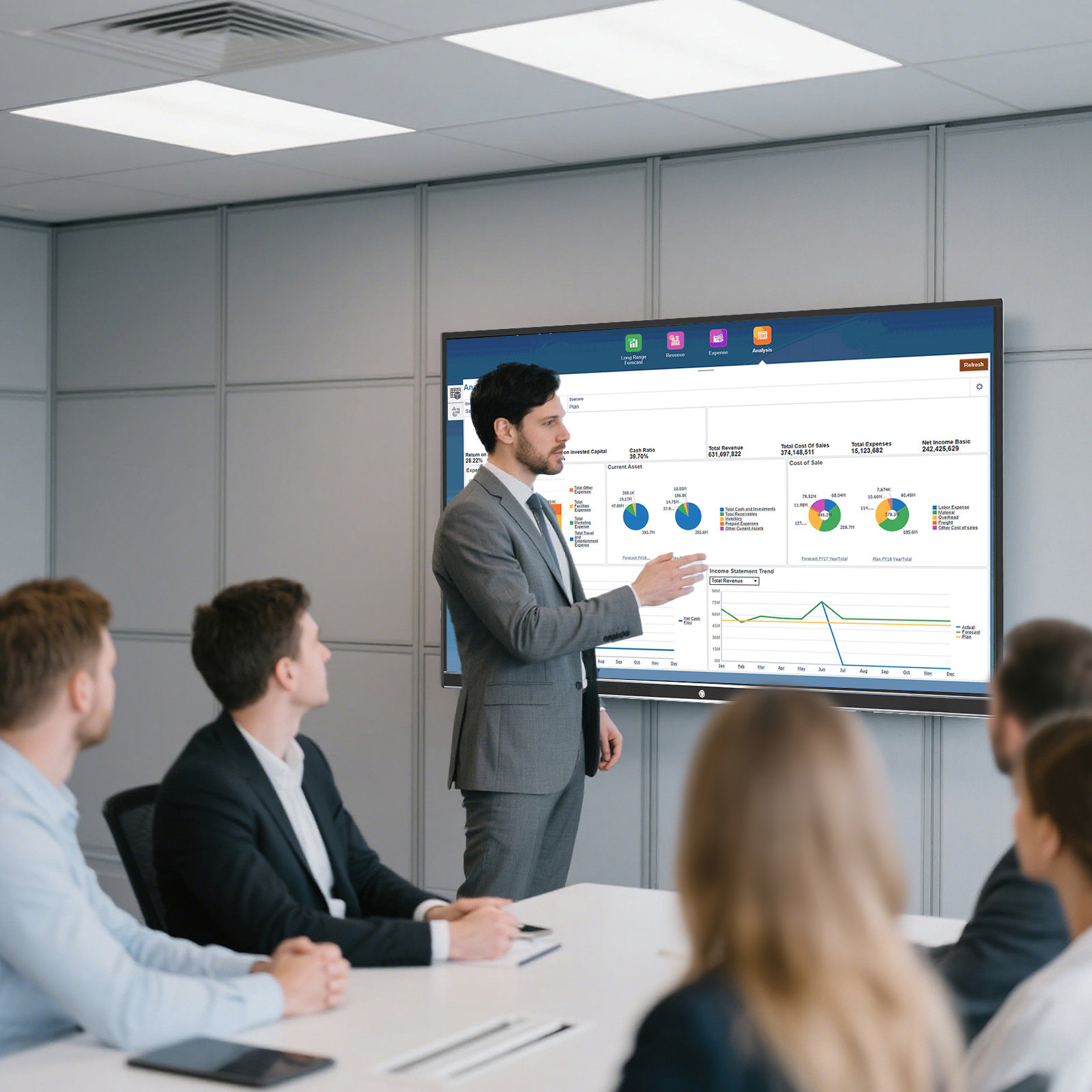 JYXCN 65" Smart Board for Classroom, 2160p Touch Screen Digital ...