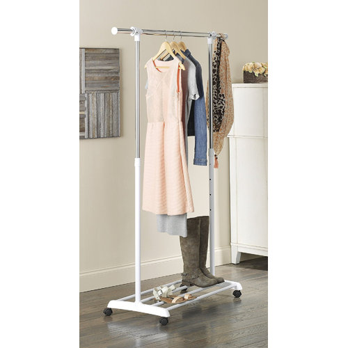Rebrilliant Metal Adjustable Rolling Clothes Rack & Reviews | Wayfair