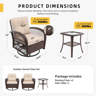 Winston Porter 3-Piece Patio Outdoor Wicker Swivel Rocking Chair Set ...