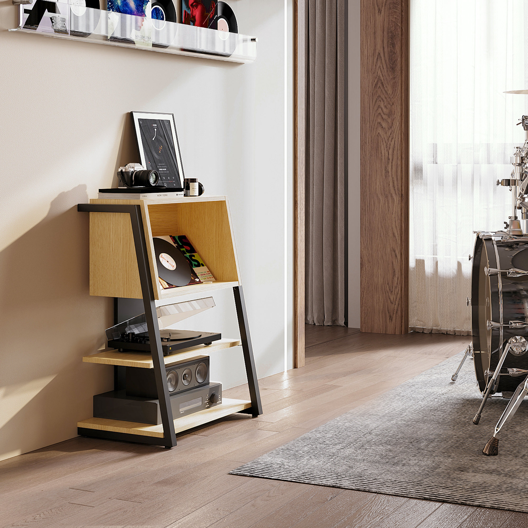 17 Stories Bookshelf, 4 Tier Bookcase, Ladder Shelf Bookcase With ...