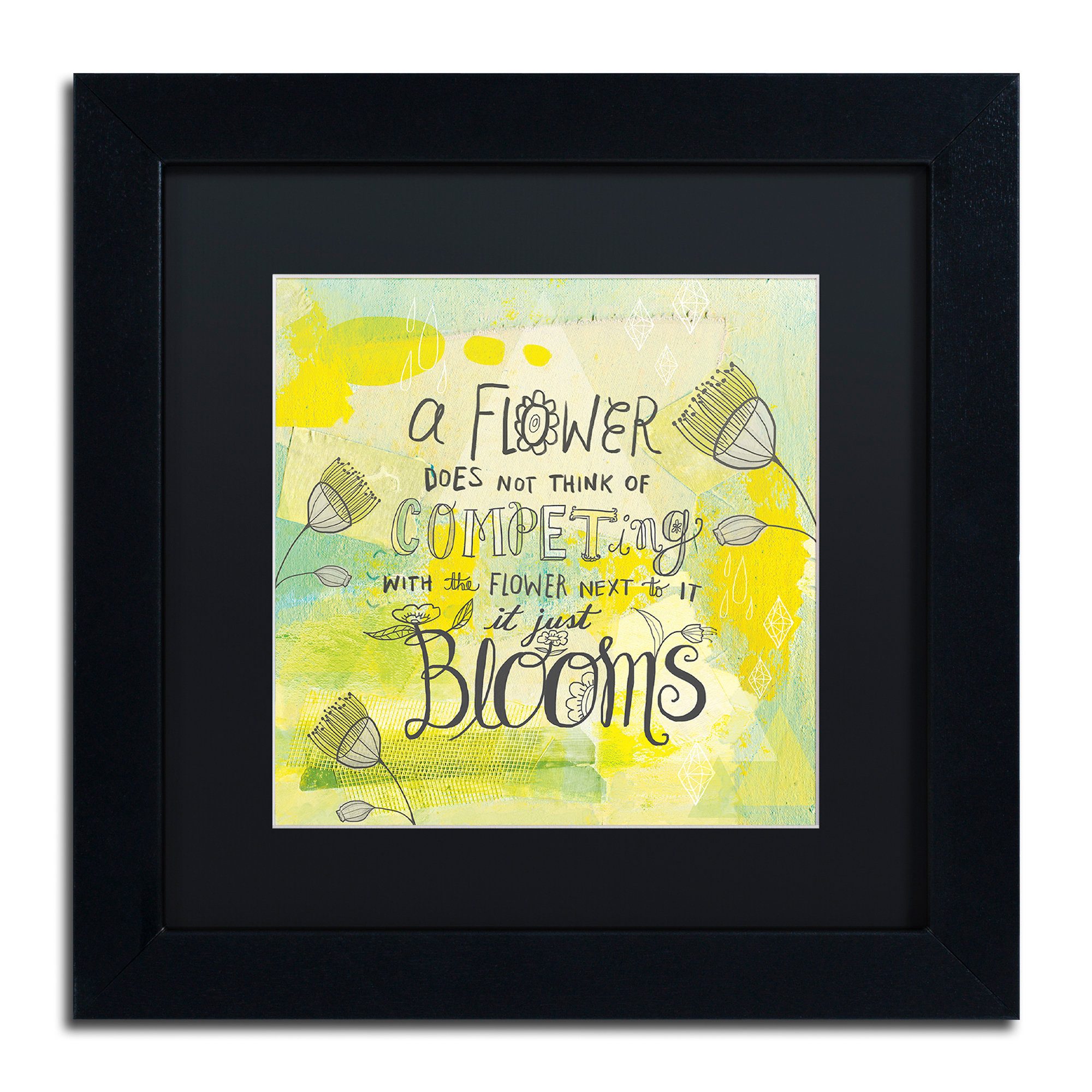 Zoomie Kids Arzel 'Blooms Quote' Framed Textual Art | Wayfair