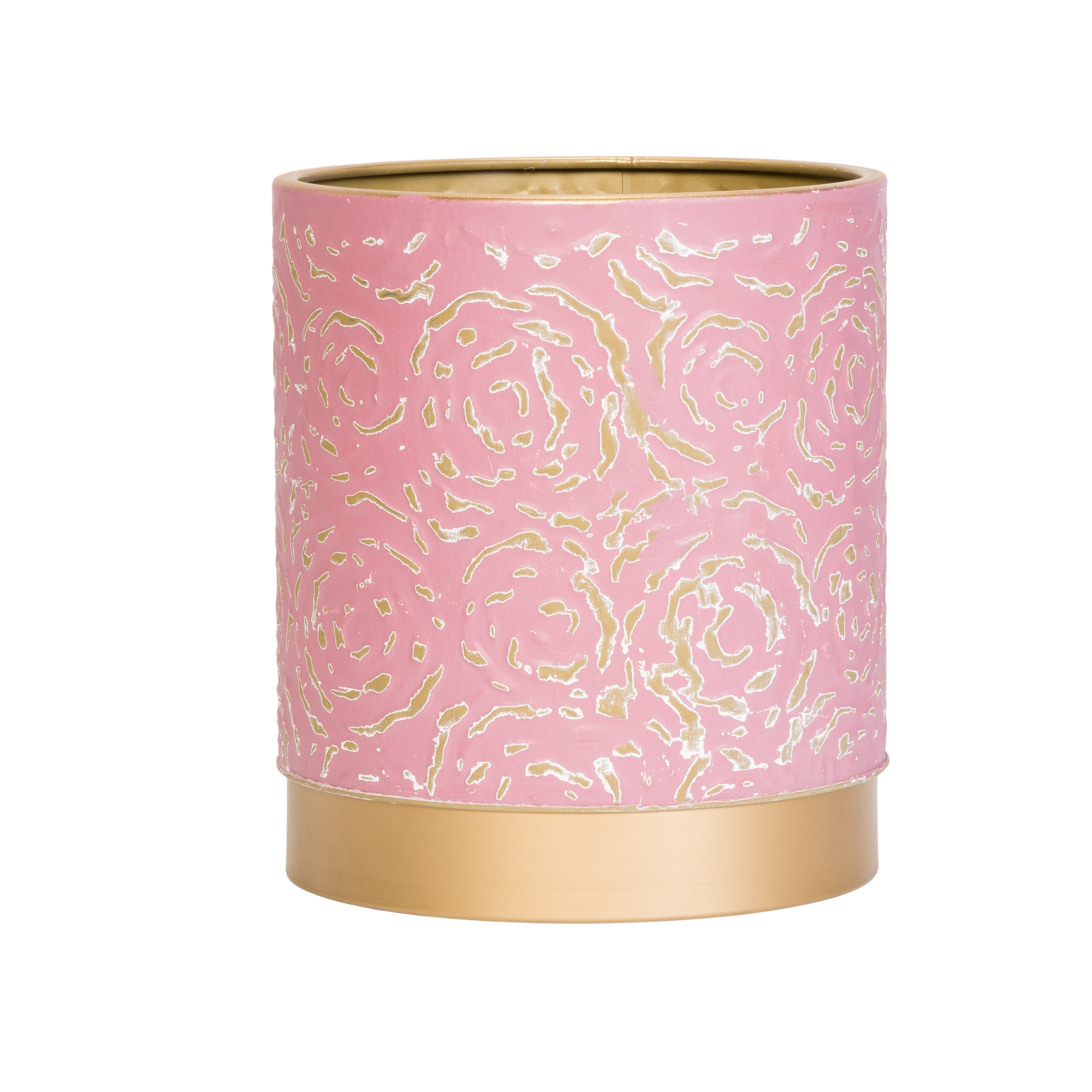 Aspire Laura Glam Indoor Metal Waste Basket With Metal Base | Wayfair