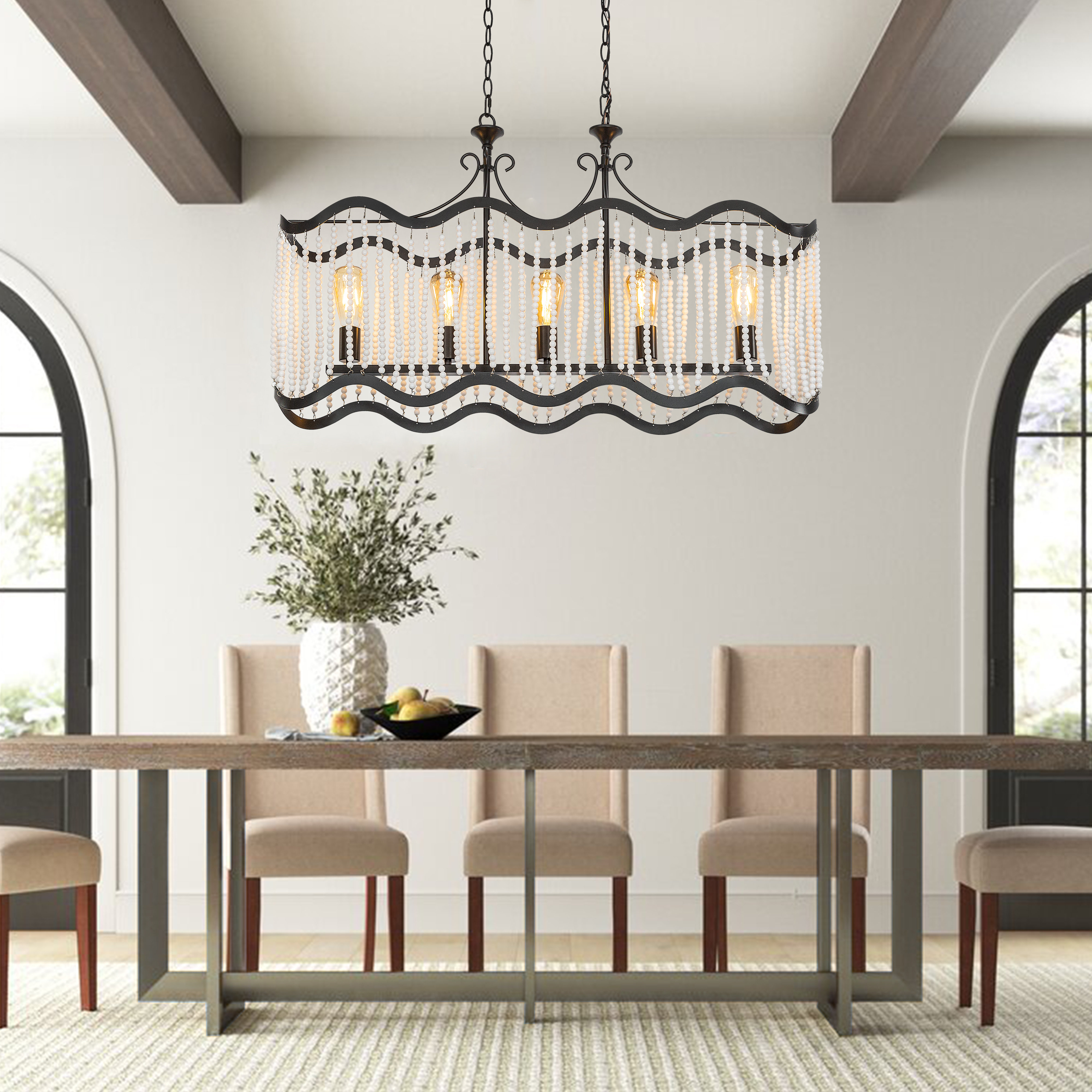Bungalow Rose Makynze 5 - Light Unique / Statement Linear Pendant | Wayfair