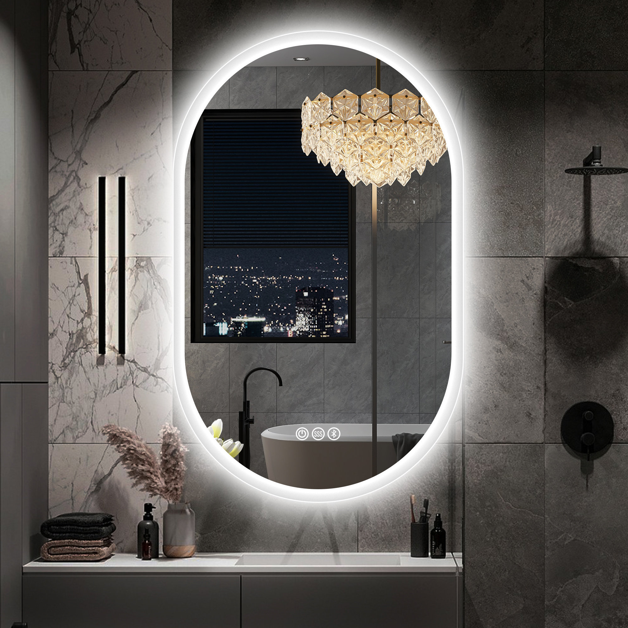 Brayden Studio® Ahmiyah Oval LED-Bathroom-Mirror/ Anti-Fog/ Dimmable ...