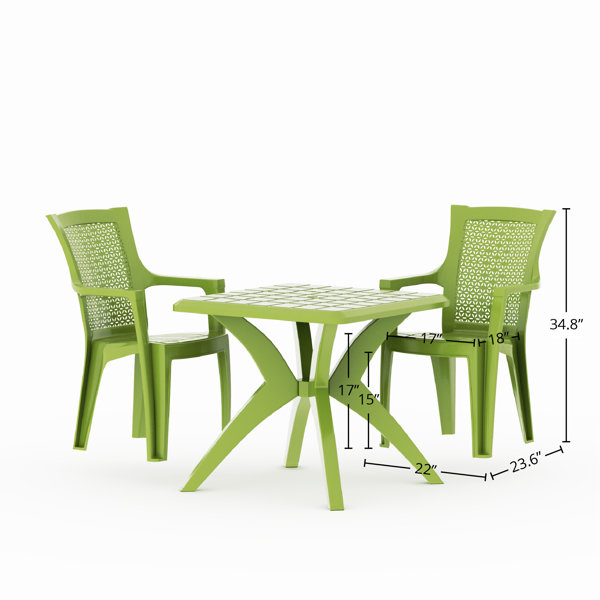 Gracie Oaks Bethalto Square 2 - Person 27.4'' L Outdoor Restaurant ...
