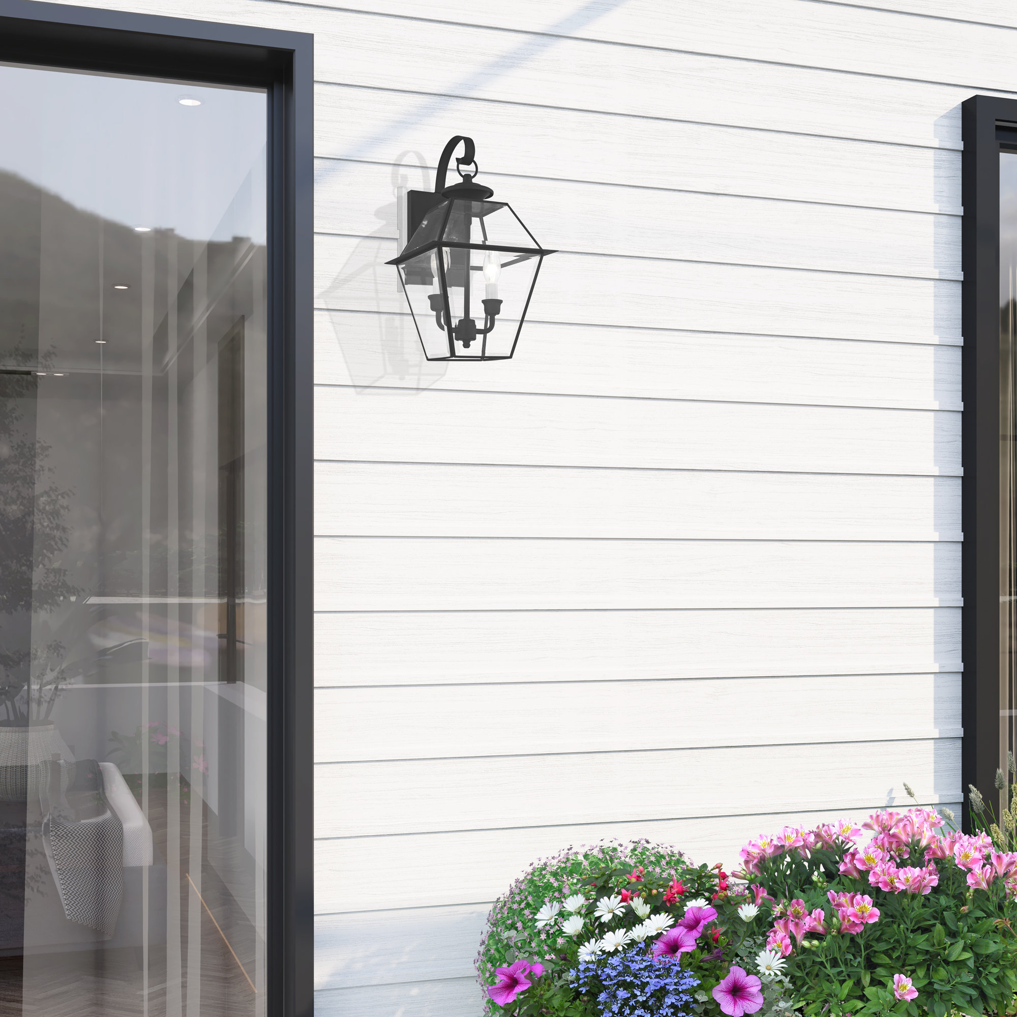 Alcott Hill Boto 2 - Bulb 16.5" H Beveled Glass Outdoor Wall Lantern ...